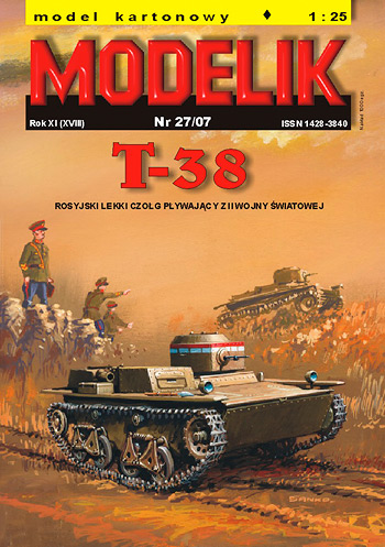 Modelik 27_07 T-38 Rosyjski lekki czołg pływający z II Wojny Światowej