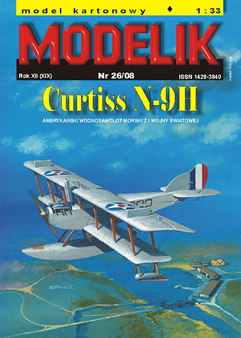 Modelik 26_08 Curtiss N-9H AMERYKAŃSKI WODNOSAMOLOT MORSKI Z I WOJNY ŚWIATOWEJ