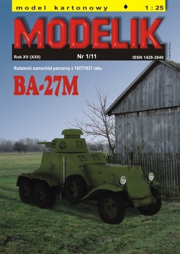 Modelik 01_11 BA-27M radziecki samochód pancerny z 1937 roku