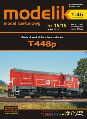 Modelik 15_15 Czechoslovak Diesel Locomotive T448p (Digital Toner Printing)