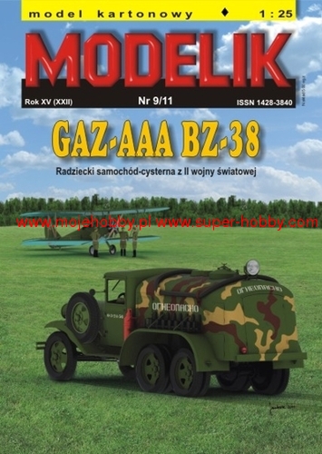 Modelik 09_11 GAZ-AAA BZ-38 radziecki samochód-cysterna z II wojny światowej