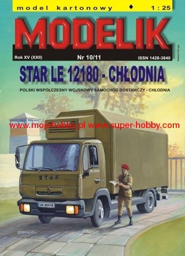 Modelik 10_11 STAR LE 12180 Chłodnia - Polski współczesny wojskowy samochód dostawczy - chłodnia