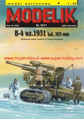Modelik 16_11 B-4 wz.1931 kal. 203 mm - Radziecka ciężka haubica z II wojny światowej