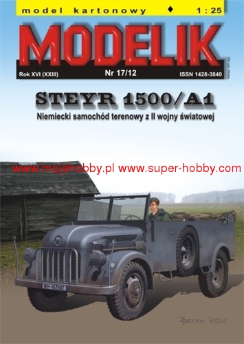 Modelik 17_12 STEYR 1500/A1 - Niemiecki samochód terenowy z II wojny Światowej