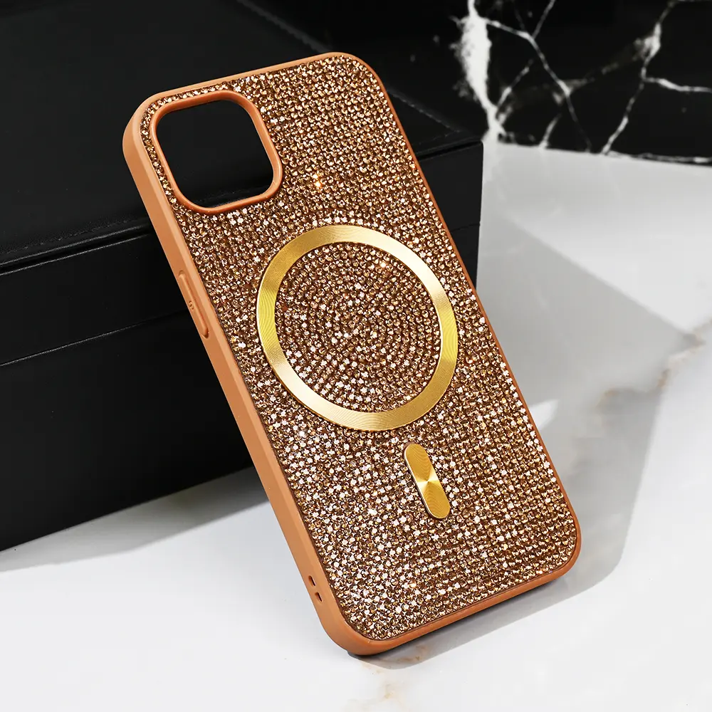 Maska za telefon Magsafe Glam za iPhone 14 6.1, Zlatne boje