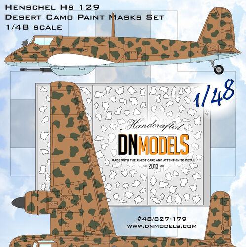 NEW! DN Models 48-827-179 Henschel Hs 129 - Desert Camouflage Paint Masks Set