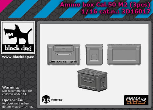 NEW! Black Dog 3D16017 Ammo Box Cal.50 M2 (2 pcs / 3D-Printed)