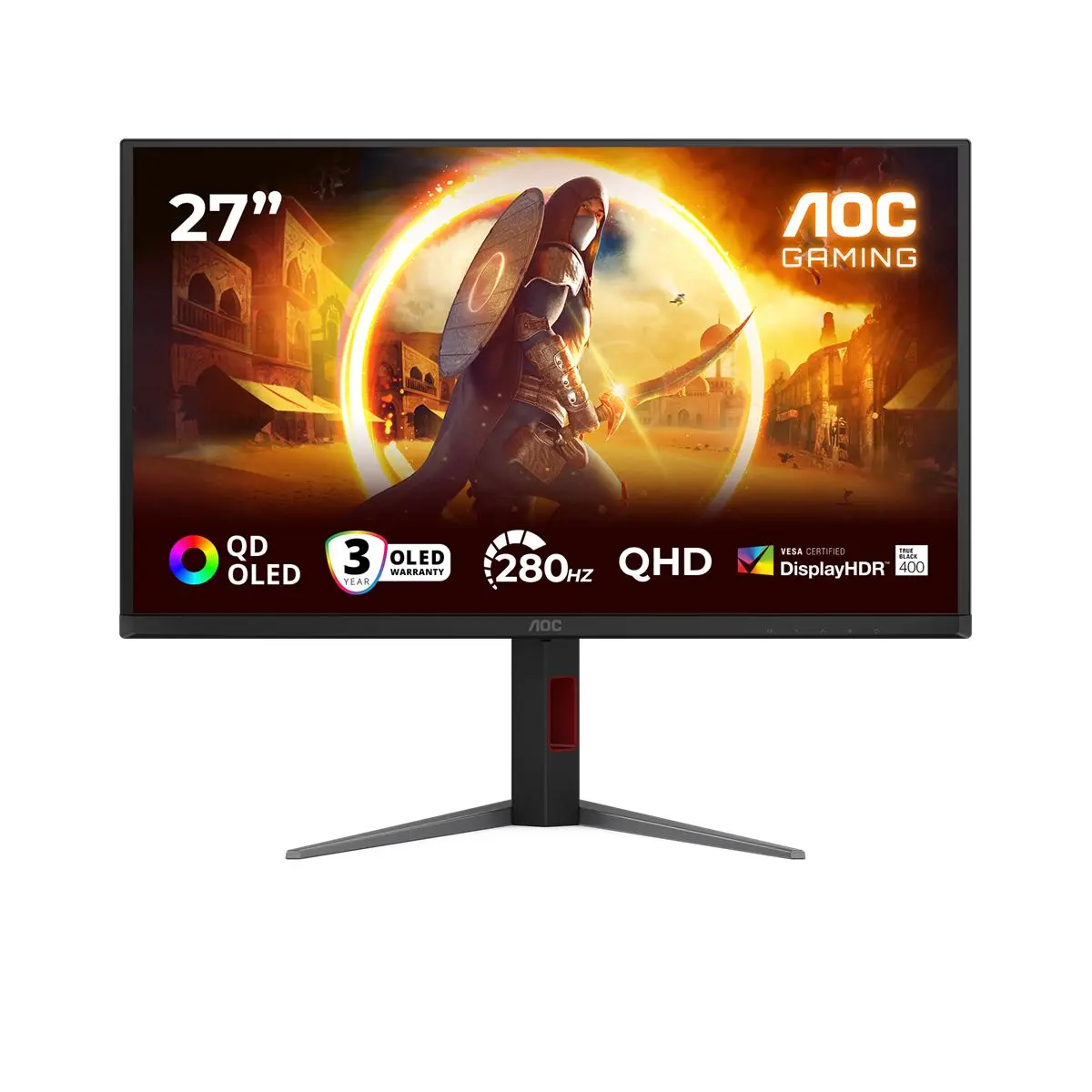 Monitor AOC geјmerski 27" Q27G4ZD G4 QD-OLED QHD 280Hz / 0.03ms GtG / G-Sync kompatibilan / HDR400 TrueBlack / HDMI2.1 / HAS / USB