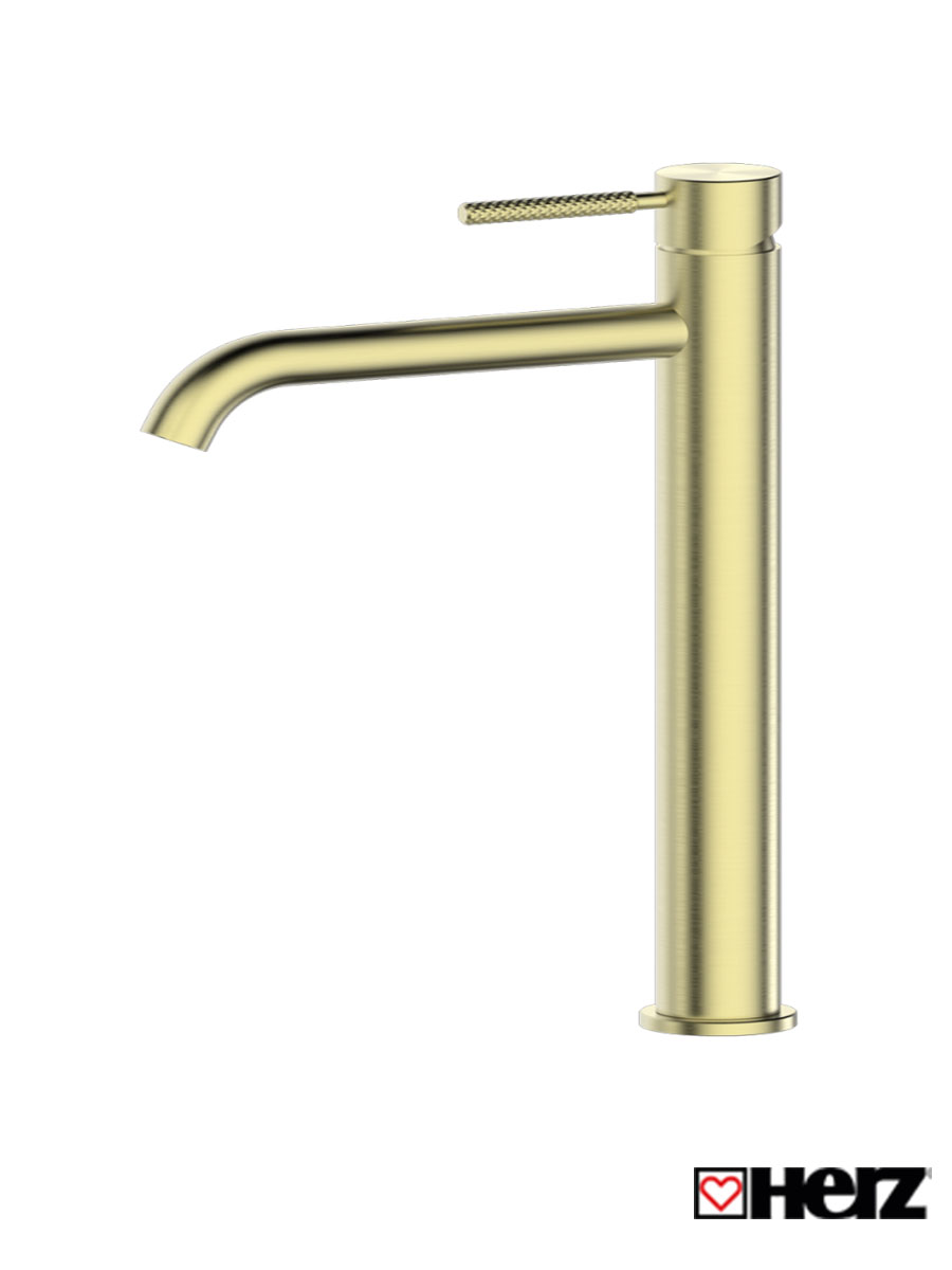 Baterija za lavabo visoka LUMA Brushed Gold j12BG 00620BG Herz