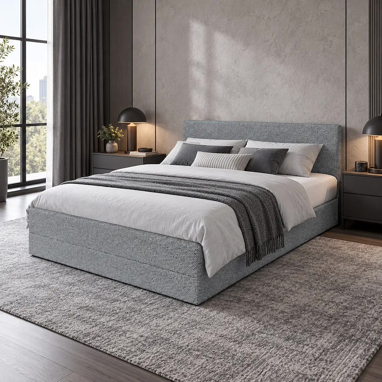 Grantex Line Francuski ležaj Jasmin 140 x 200 cm, Sivi