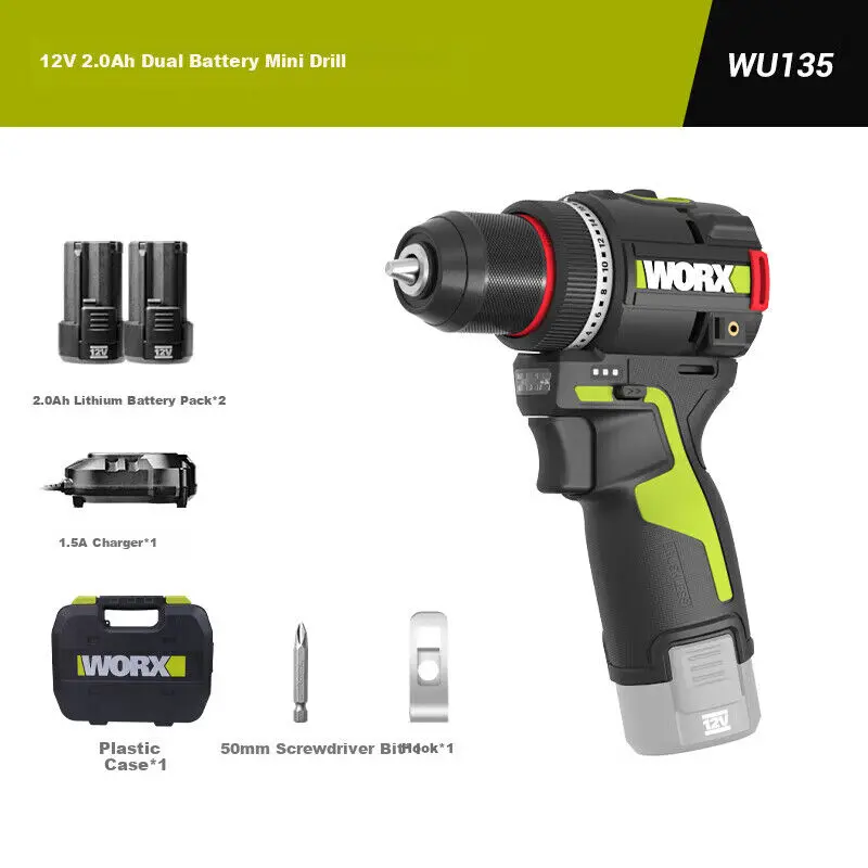 Worx Mini bušilica WU135, 12V, 50N