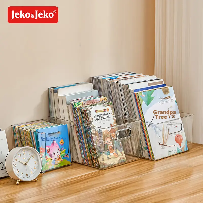 Jeko&Jeko Kutija za odlaganje knjiga, 3 komada, 34.2x23.7x16.3cm, Providna