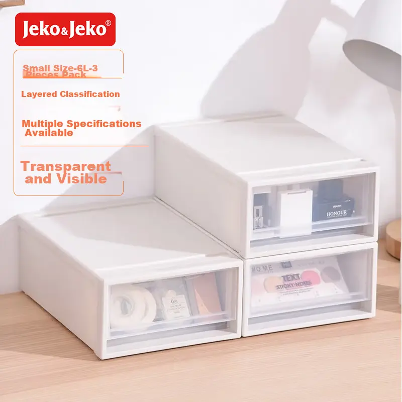 Qingye Mu Set kutija sa fiokama, 6 L, 27.2x18.5x10cm, 3 komada, Beli