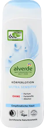 alverde NATURKOSMETIK
Losion za telo Ultra Sensitiv, 250 ml