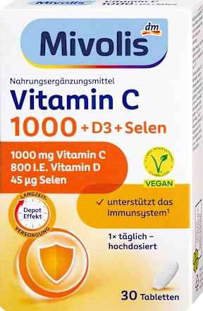 Mivolis
Vitamin C 1000 + D3 + selen tablete, 30 Tableta
Dodatak ishrani