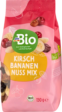dmBio
Mešavina orašastih plodova i suvog voća - Miks sa višnjom i bananom, 150 g