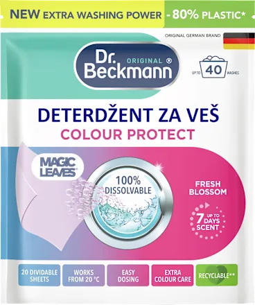 Dr.Beckmann
MAGIC LEAVES colour protect detergent za pranje veša u listićima - Fresh Blossom, 20 kom
