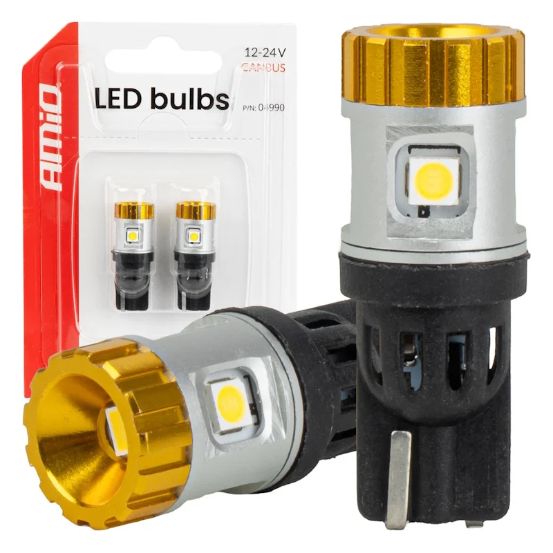 Sijalice LED W5W T10 Canbus 12/24V 4+1 SMD (2 kom) – Amio 04990