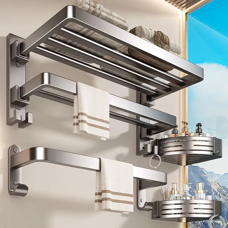Baihan Set držača za kupatilo, 60-70 cm, Sivi