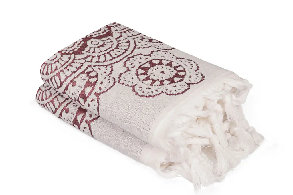 L'Essentiel Maison Set peškira Marcello, 50x90cm, 2 komada, Crveno-bež
