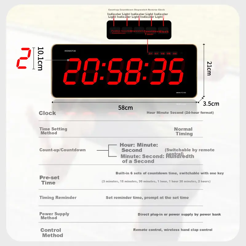 HoTai LED tajmer i sat 2158, 6 funkcija