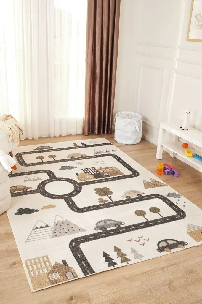 Conceptum Hypnose Tepih Bohem Kids Road, 80x300 cm, Sivi