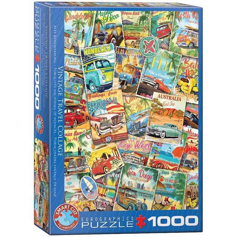 PUZZLE 1000 DELOVA 6000-5628 VINTAGE TRAVEL COLLAGE