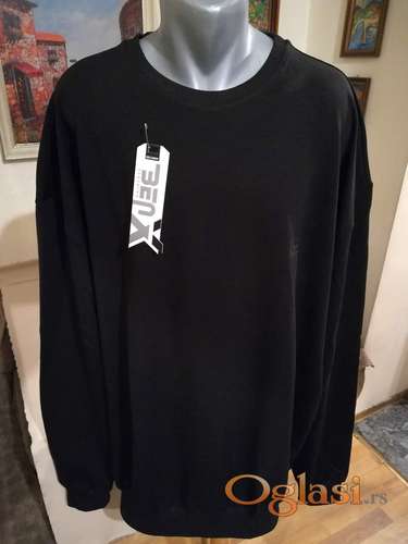 Izuzetno veliki muski pamucni duks Benx Veliki broj 7XL Crni Novo
