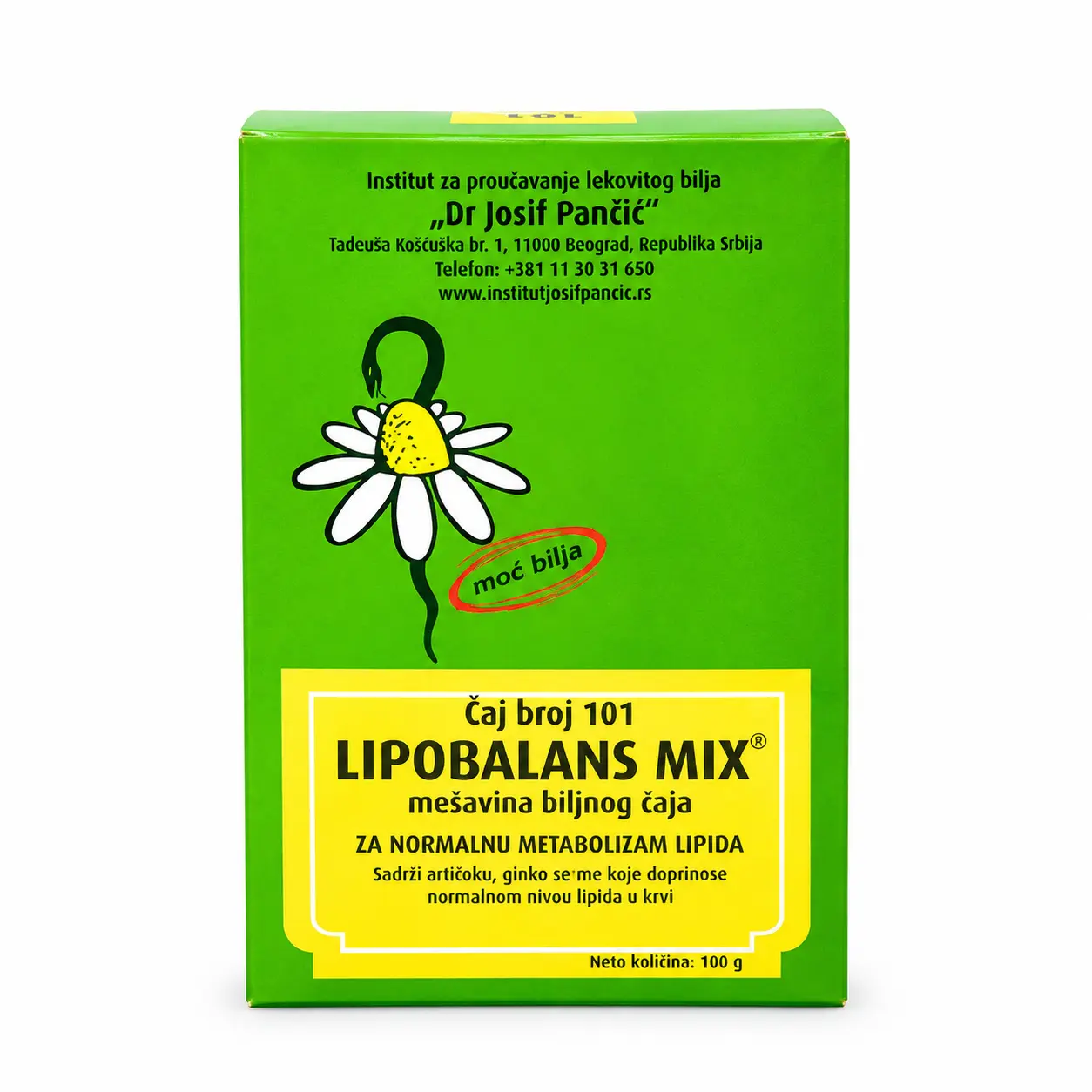 Čaj broj 101 Lipobalans Mix Mešavina za normalni metabolizam lipida, 100 g Josif Pančić