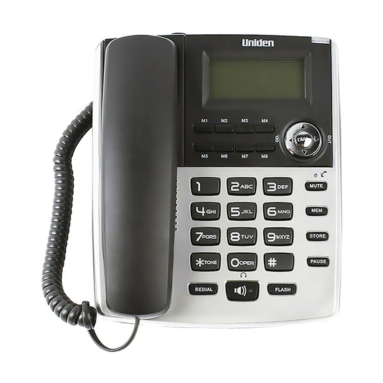 Fiksni telefon Uniden AS 7401 T.S, Žični, Crni