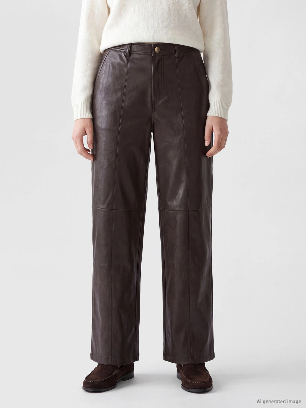 XSIDE Regular Fit Ženske Pantalone Od Eko Kože