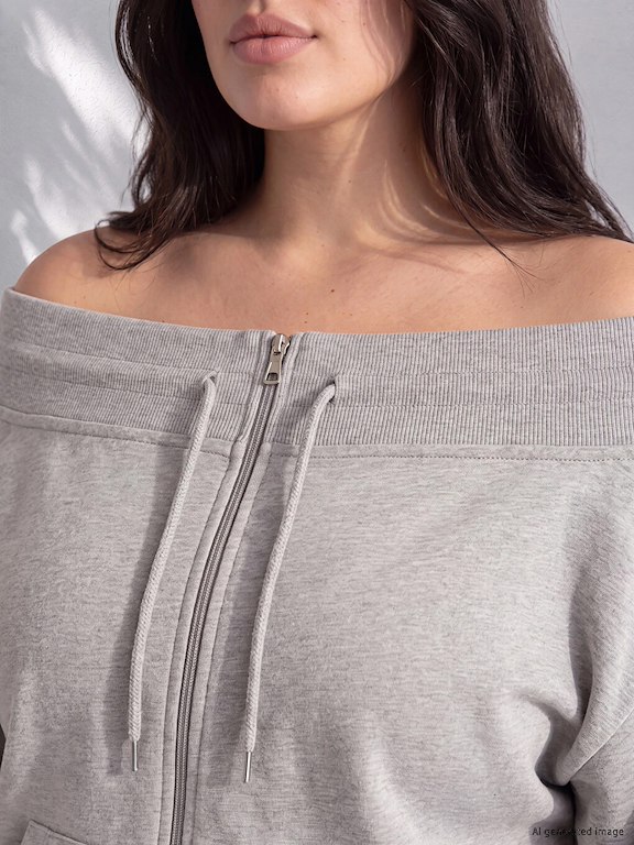 LCW Curve Plus Size Ženska Dukserica Sa Rajsferšlusom