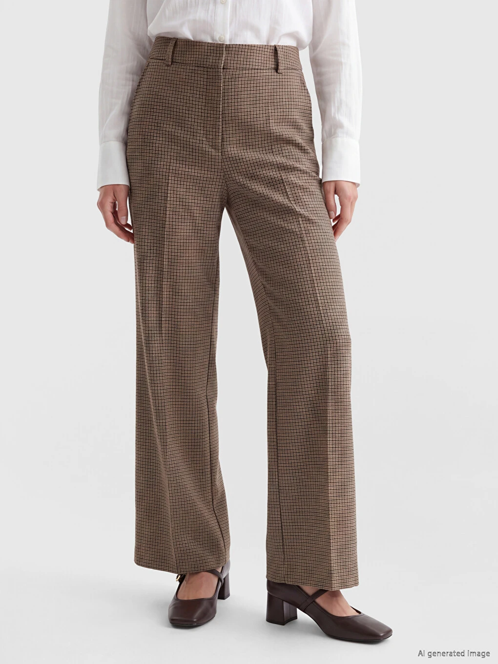 LCW EVERYDAY Ženske Karirane Pantalone Širokih Nogavica