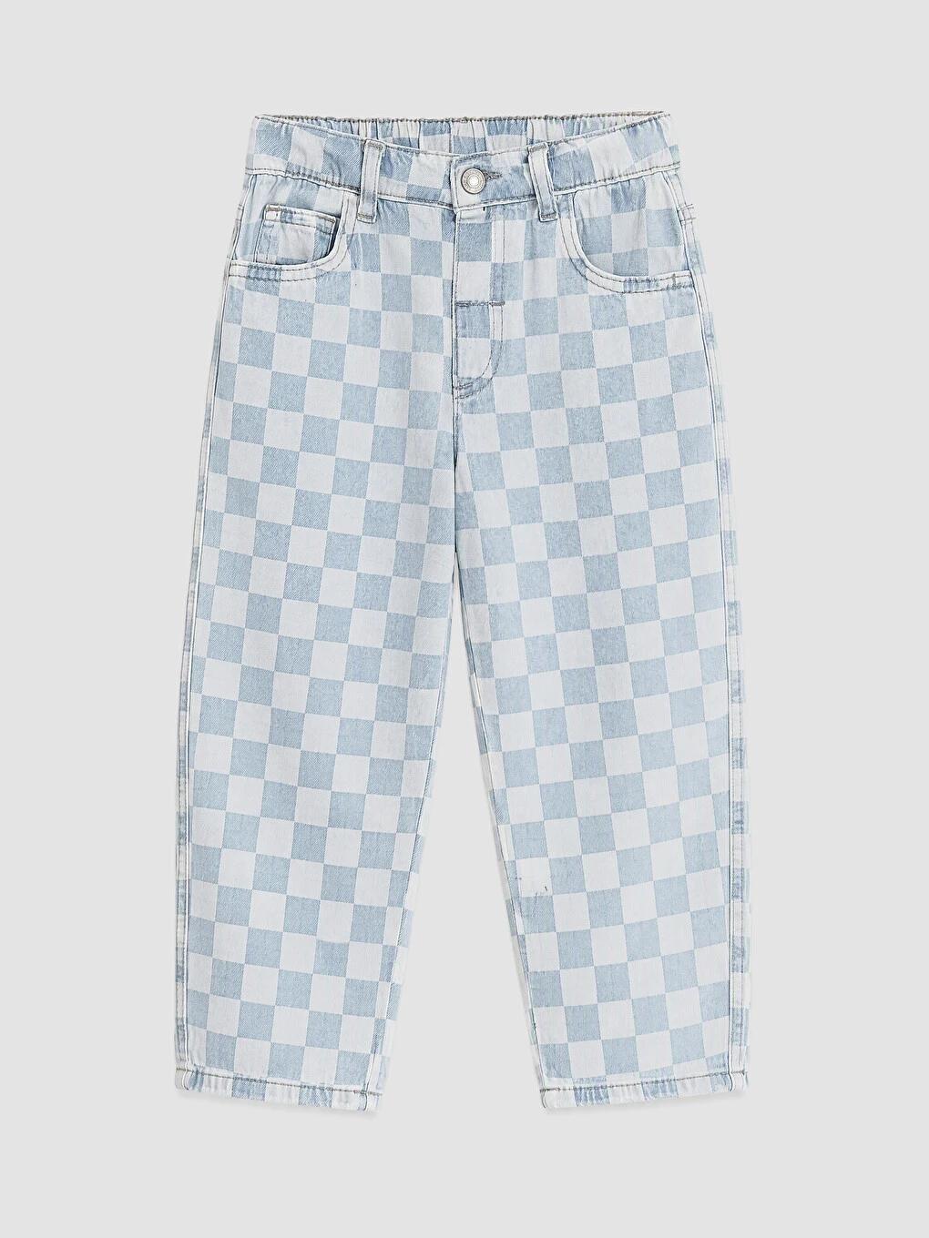LCW Kids Baggy Fit Karirane Dečje Farmerke