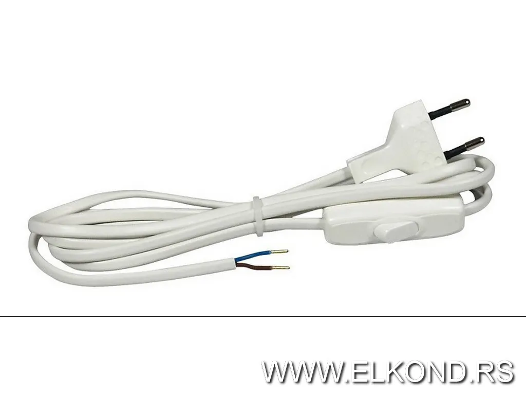 Kabel za lampu sa prekidačem 3m beli
