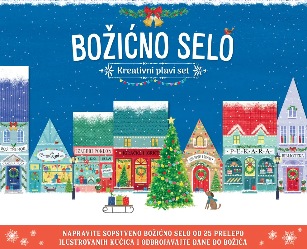 Božićno selo – kreativni plavi set