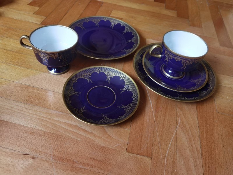 Ekskluzivni Porcelanski set za caj Echt Kobalt pozlata