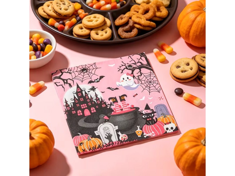 Halloween pink salvete 10 kom NOVO