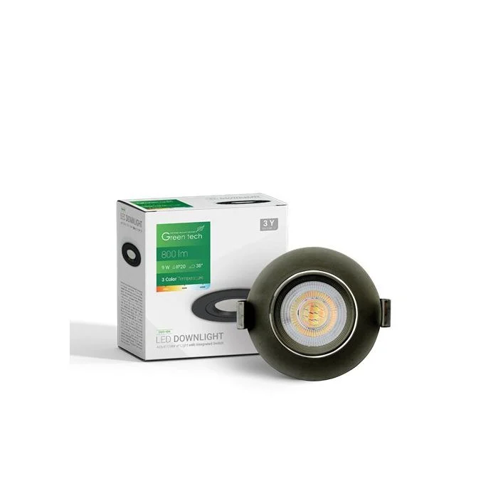 GREEN TECH LED spot 9W 3CCT – crna LED svetiljka