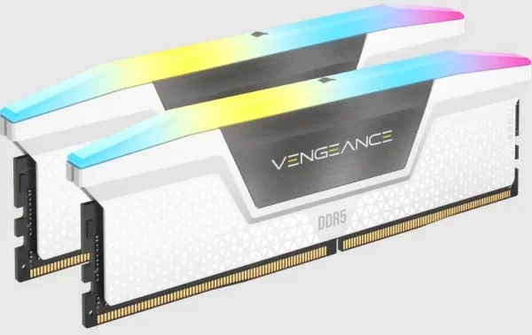 Corsair Vengeance RGB 32GB (2x16GB) DDR5 6400MT/s CL32 bela RAM memorija CMH32GX5M2B6400C32W