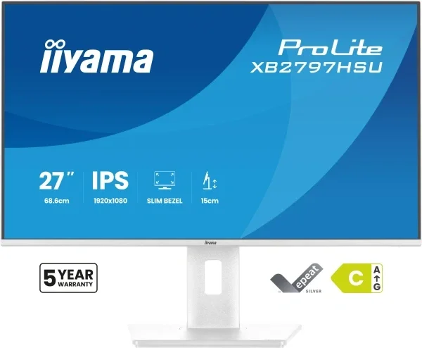 iiyama ProLite monitor 27" FHD IPS 120Hz podesiv po visini beli XB2797HSU-W1