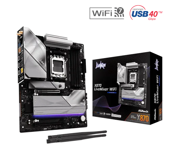 ASRock X870 LiveMixer WiFi matična ploča AM5 DDR5 ATX Wi-Fi 7 90-MXBTA0-A0UAYZ