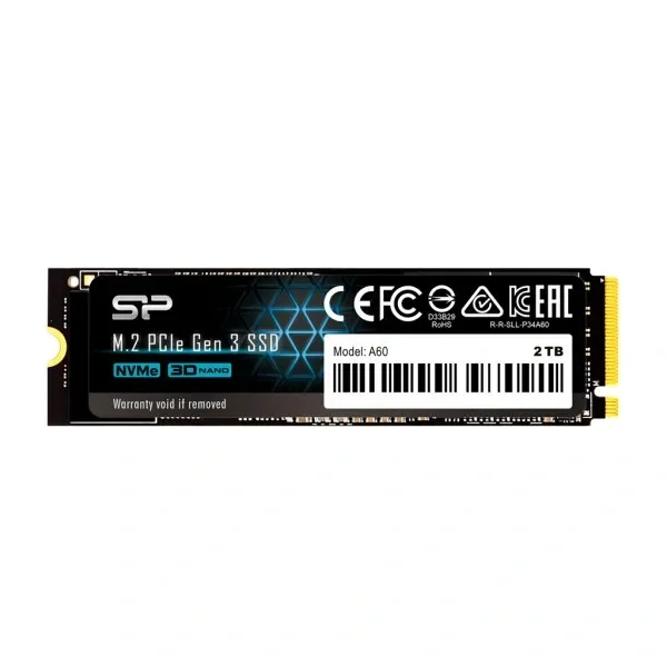 Silicon Power A60 M.2 NVMe SSD 1TB PCIe Gen3 x4, do 2200 MB/s (SP001TBP34A60M28)