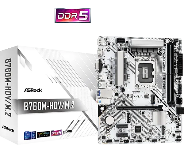ASRock B760M-HDV/M.2 matična ploča LGA1700 DDR5 Micro-ATX 90-MXBMJ0-A0UAYZ