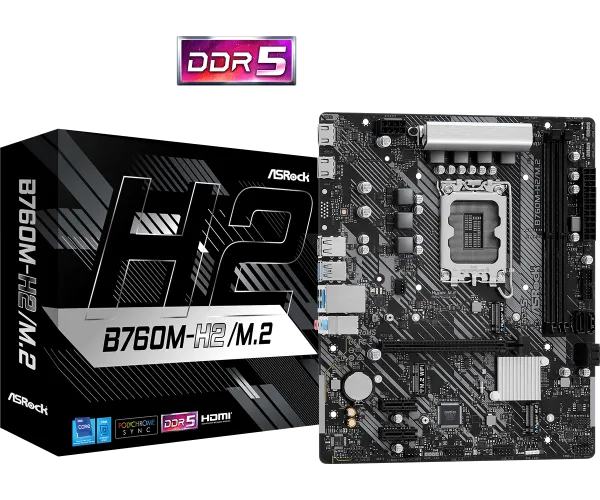 ASRock B760M-H2/M.2 matična ploča LGA1700 DDR5 Micro-ATX 2.5G LAN 90-MXBN00-A0UAYZ