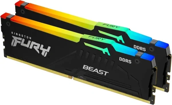 Kingston FURY Beast RGB 16GB (2x8GB) DDR5 5600MHz RAM KF556C40BBAK2-16