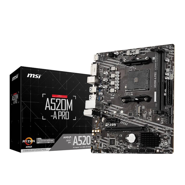 MSI A520M-A PRO matična ploča AM4 DDR4 Micro-ATX