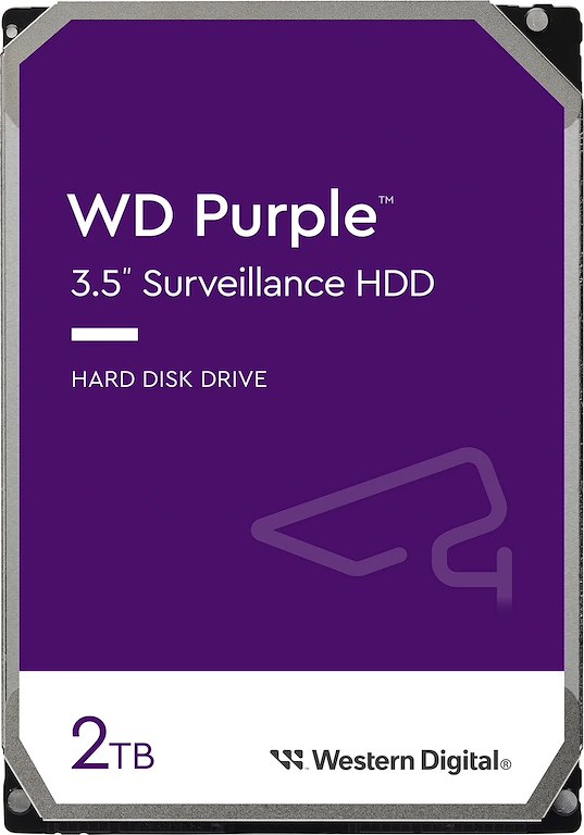 WD Purple hard disk 2TB 3.5" SATA III za video nadzor WD23PURZ