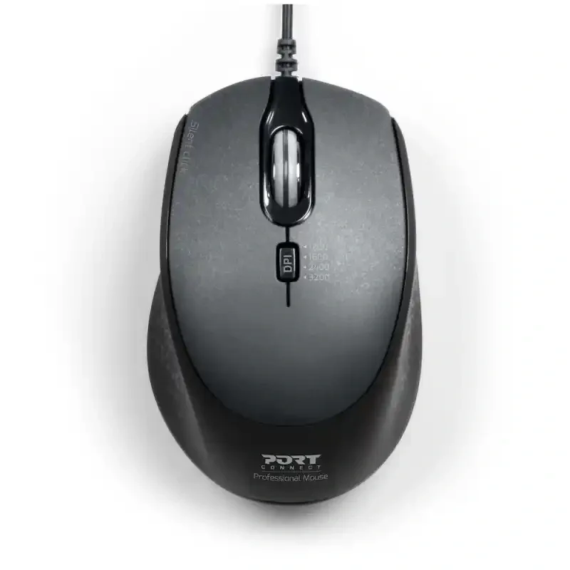 Port Designs Office Pro Silent tihi žični miš USB-C/USB-A 3600 DPI crni 900711