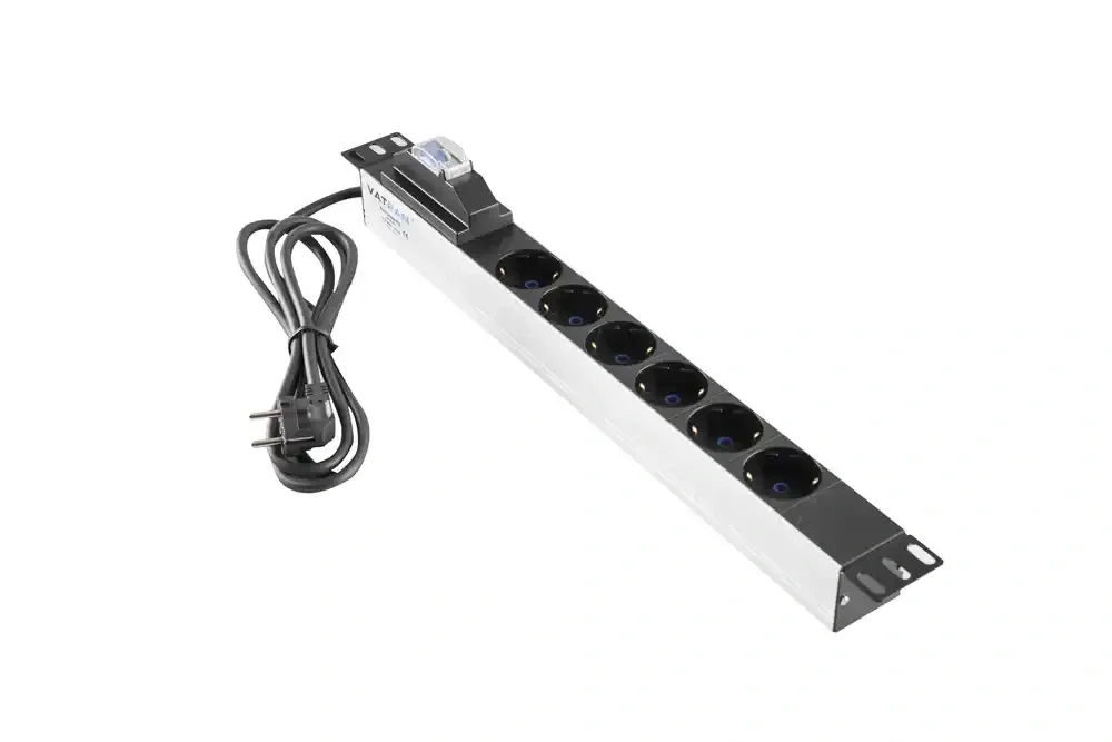 Mirsan MR.PRZ6S.SC PDU razvodni panel 19" 1U 6 utičnica sa prekidačem, kabl 2.5 m